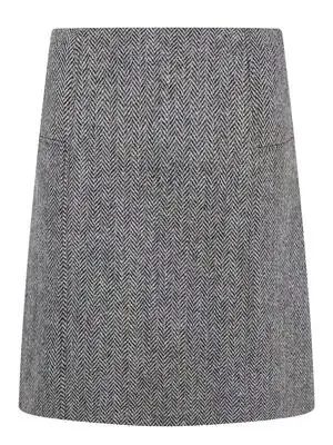 Paul Smith Herringbone-weave Wool Skirt - Grey