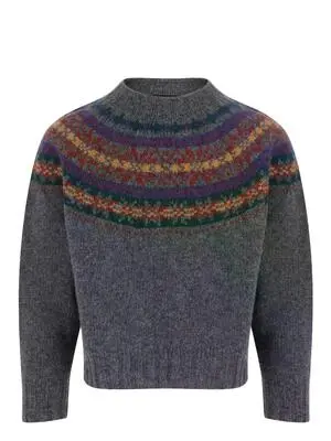Howlin' Fair Isle Virgin Wool Sweater - Grey