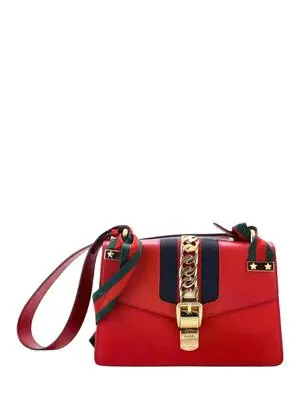Gucci Sylvie Leather Small Shoulder Bag - Red