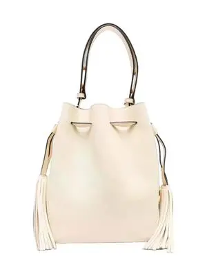Valentino Garavani Vlogo Tassel Bucket Bag Neutrals