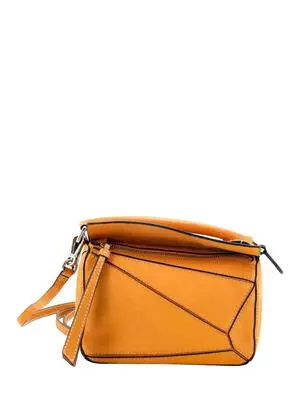 Loewe Puzzle Bag Leather Mini Crossbody Bag Brown