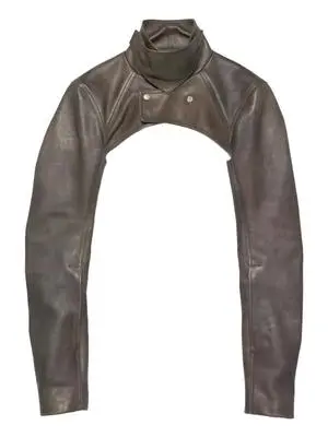 RICK OWENS Microbiker Cropped Leather Jacket