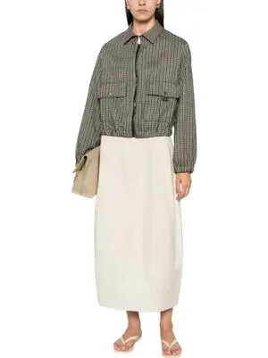 Fabiana Filippi Check-pattern Zip-up Jacket - Neutrals
