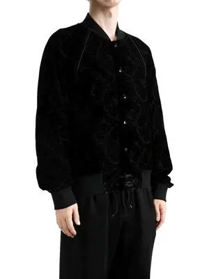 ANN DEMEULEMEESTER Esko Floral-pattern Bomber Jacket Black