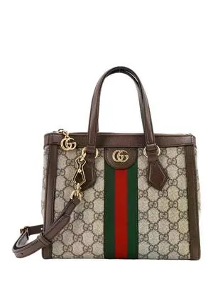 Gucci Ophidia Top Handle Gg Coated Canvas Small Tote Bag - Brown