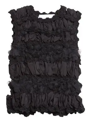 Tao Comme Des Garçons Hairpin Lace Crochet Sleeveless Top - Black