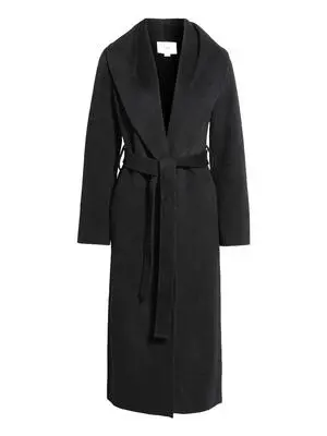 Vince Shawl Collar Wool & Cashmere Long Coat - Black
