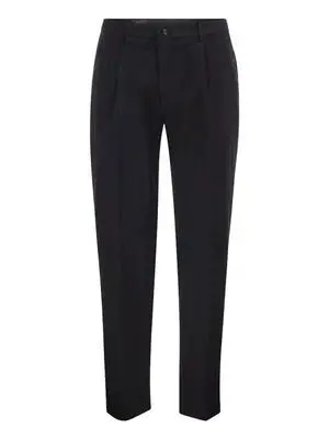 Peserico Logo-detail Tailored Trousers - Black