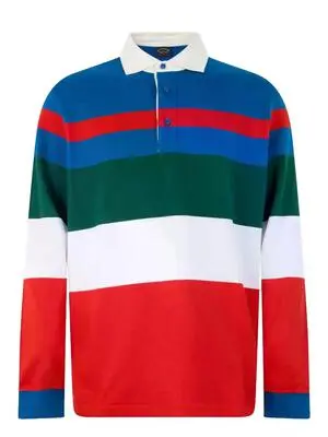Paul & Shark Striped Long-sleeve Polo Shirt - Red