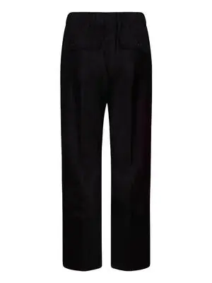 Max Mara Elasticated Pressed-crease Trousers - Black
