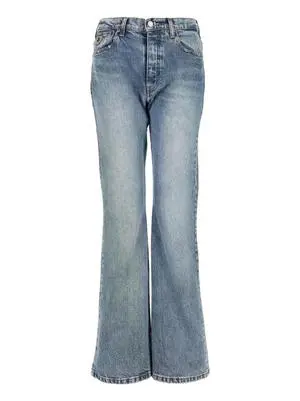 LOIS Faded-effect Flared-leg Jeans - Blue