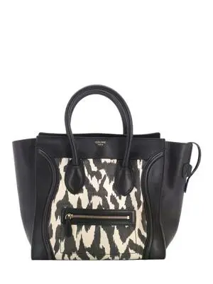 CELINE Luggage Bag Printed Canvas And Leather Mini Satchel