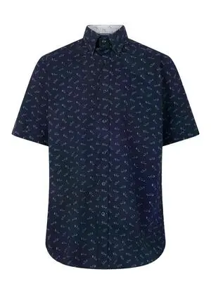 Paul & Shark Shark-print Short-sleeve Shirt Blue