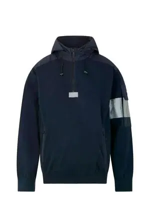 Paul & Shark Panelled Half-zip Hoodie - Blue