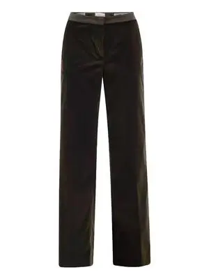 Peserico Stretch-velvet Straight-leg Trousers - Brown
