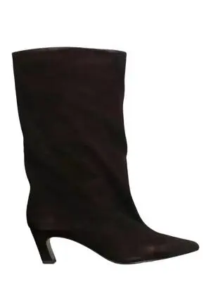 Ash Pointed-toe Suede Knee-high Boots Brown