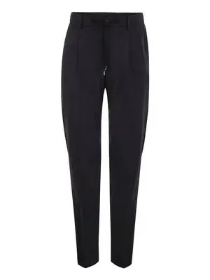 Peserico Drawstring Tapered Trousers - Black