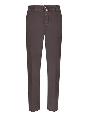 Jacob Cohen Logo-patch Straight-leg Trousers Brown