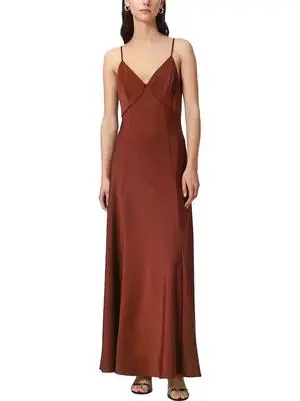ALLSAINTS V-neck Maxi Dress Brown