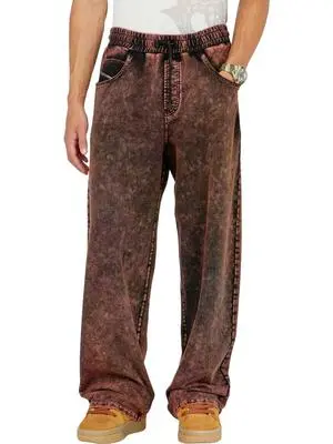 DIESEL® Sweatpants With Denim Effect - Brown