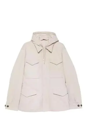 Eleventy Hooded Multi-pocket Jacket Neutrals