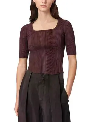ALLSAINTS Cruz Hally Square-neck T-shirt - Brown