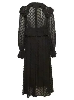 Zimmermann Polka-dot Ruffled Midi Dress - Black