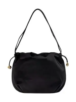 LIFFNER Satin Drawstring Shoulder Bag Black