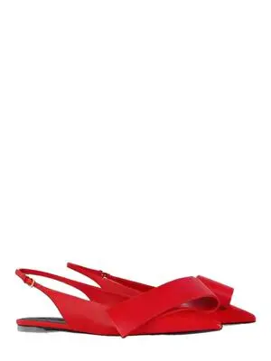 Givenchy Twisted Ribbon Flat Slingbacks In Leather - Red