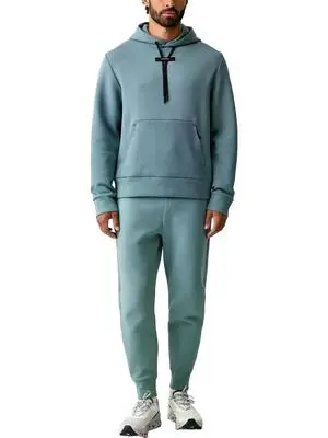 On Drawstring Pouch-pocket Hoodie - Blue