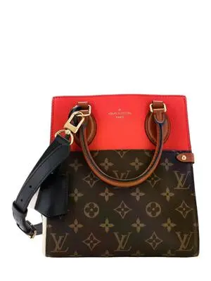 LOUIS VUITTON Fold Tote Monogram Canvas And Leather Pm Satchel - Brown