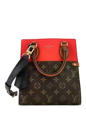LOUIS VUITTON Fold Tote Monogram Canvas And Leather Pm Satchel Brown