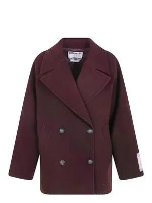 Essentiel Antwerp Kidney Double-breasted Coat - Red