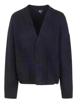 REPRESENT Ribbed-knit Wool Cardigan - Black