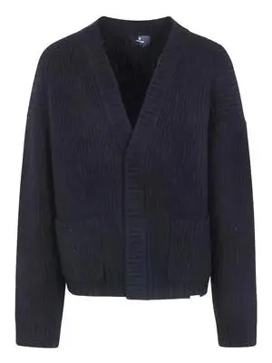 REPRESENT Ribbed-knit Wool Cardigan - Black