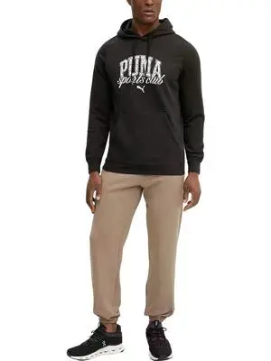 PUMA Logo-print Drawstring Hoodie - Black