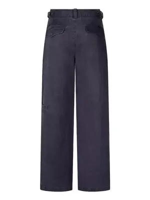 STUDIO TOMBOY Washed Pleated Straight-leg Trousers - Blue