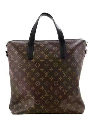 LOUIS VUITTON Kitan Handbag Macassar Monogram Canvas Tote Bag Brown