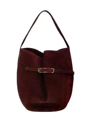 LIFFNER Large Buckle-detail Suede Tote Bag - Red