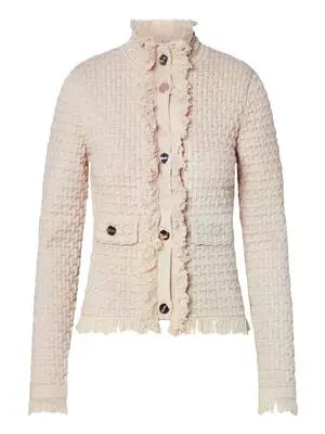 Liu Jo Jacket With Frayed Details - Neutrals