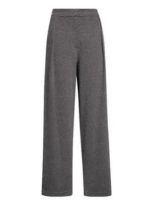 Emporio Armani Chevron Jacquard Wide Leg Pants - Solid Black