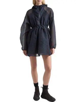 CECILIE BAHNSEN Freesia Brodia Matelass Quarter Zip Minidress