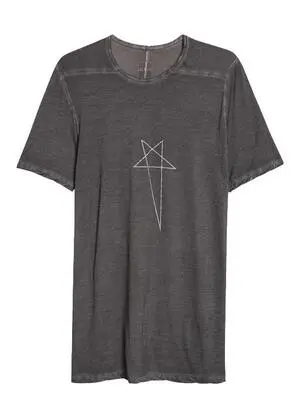 Rick Owens Level Pentagram Graphic T-shirt - Black/silver