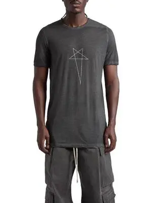 Rick Owens Level Pentagram Graphic T-shirt - Black/silver