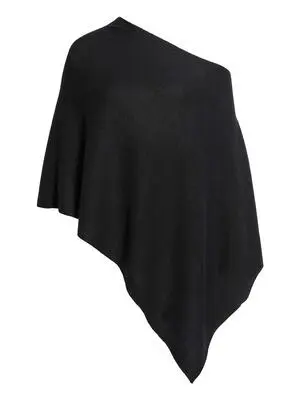 Nordstrom Wool & Cashmere Asymmetrical Poncho - Black