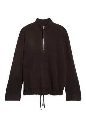 LESET Jesse Half-zip Wool Sweater Chocolate