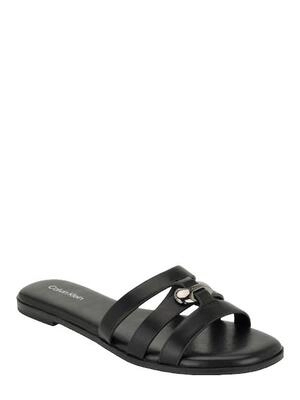 Calvin Klein Karra Faux Leather Slide Sandal Black