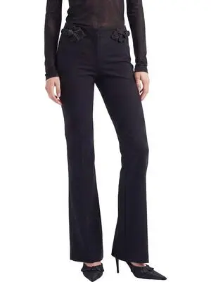 NOCTURNE Accessory Detail Flare Trousers - Black