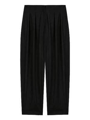 NOCTURNE Double Pleat Belted Trousers - Black