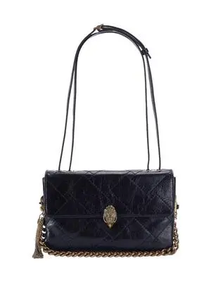 Kurt Geiger Celia Leather Flap Shoulder Bag - Navy